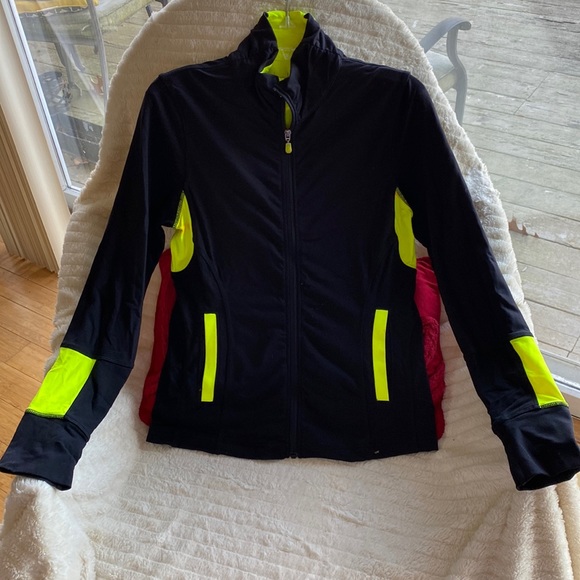 Kyodan | Tops | Kyodon Black Neon Yellow Stretch Full Zip Logo ...